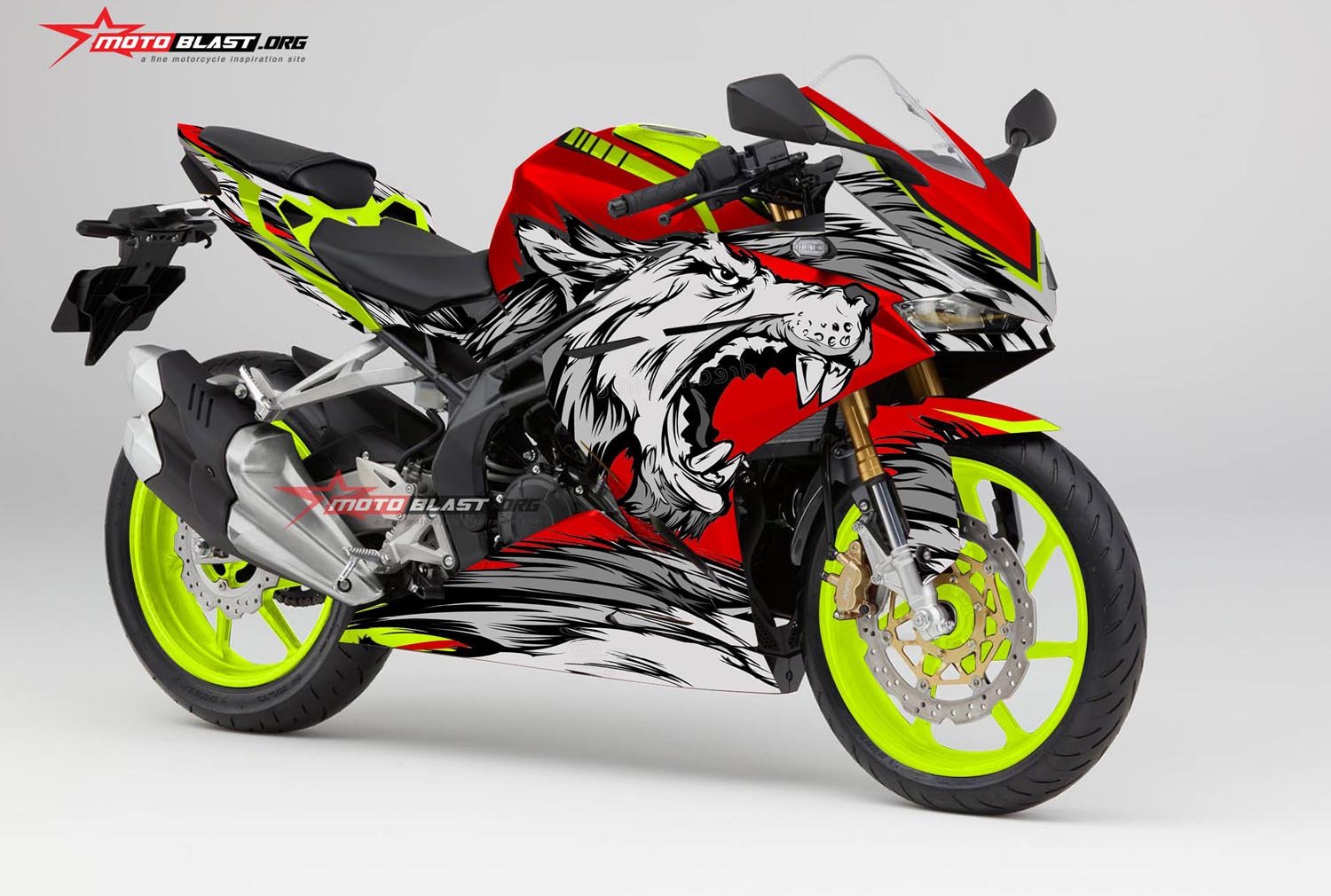 Decal Sticker Honda CBR250RR LIVERY WOLF RED FULL BODY - Motoblast.id