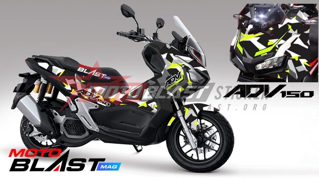 Decal Stiker Honda ADV 150 Kamuflase Black Stabilo FULLBODY - Motoblast.iD