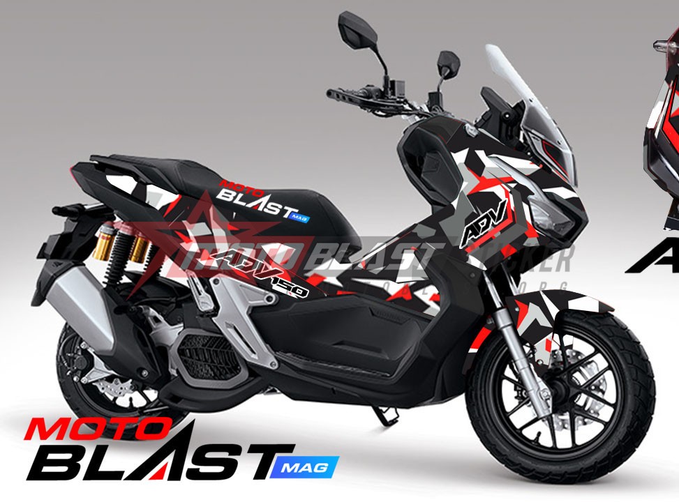 Decal Stiker Honda ADV 150 Kamuflase BLACK RED - Motoblast.id