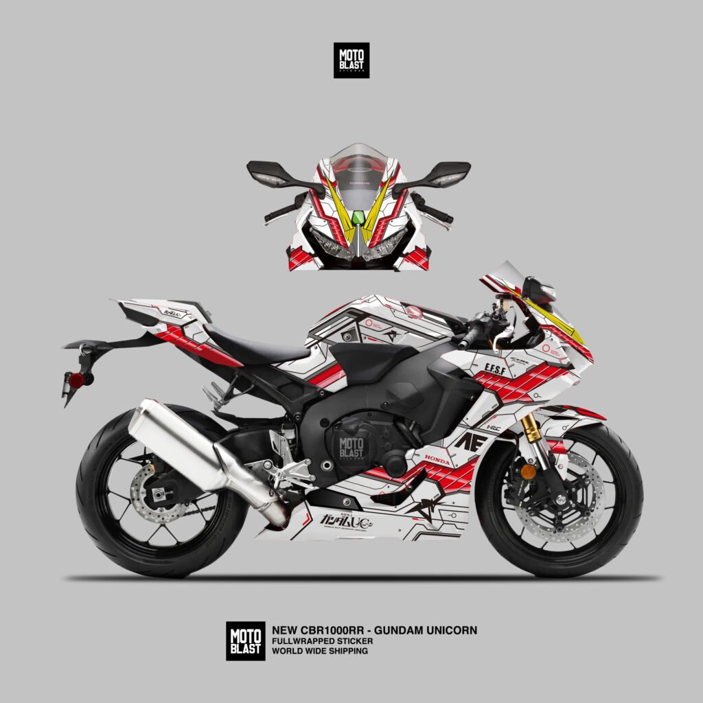 Decal stiker Honda CBR1000RR 2018 up Gundam Unicorn Fullbody Motoblast ...