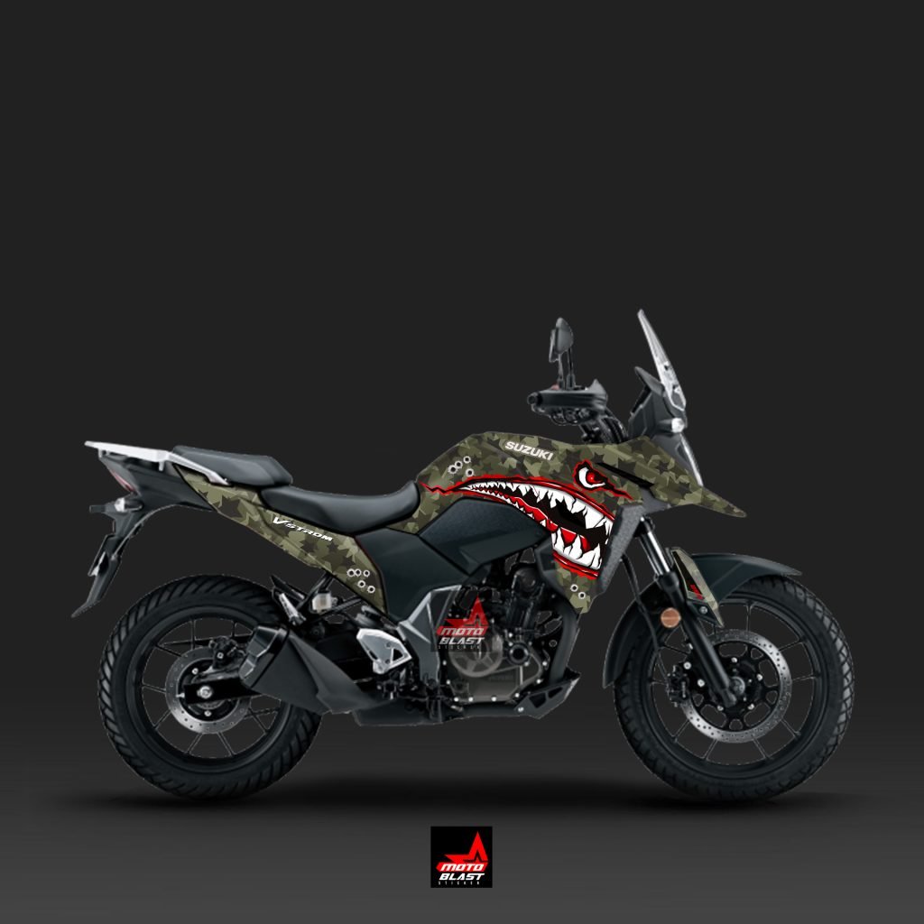 Decal stiker Suzuki Vstrom 250 sx Shark Squadron Fullbody Motoblast ...